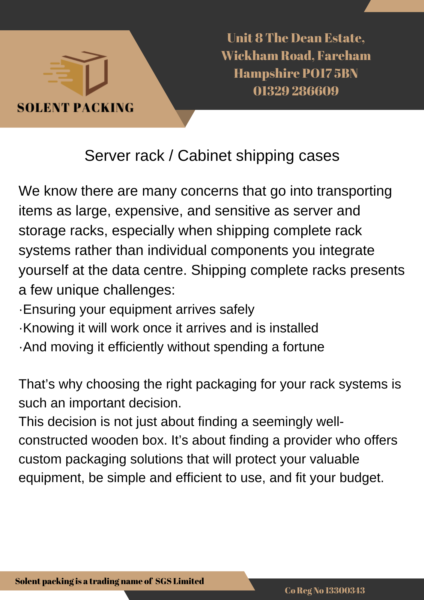 Specialist Server Rack Cases • Solent Packing